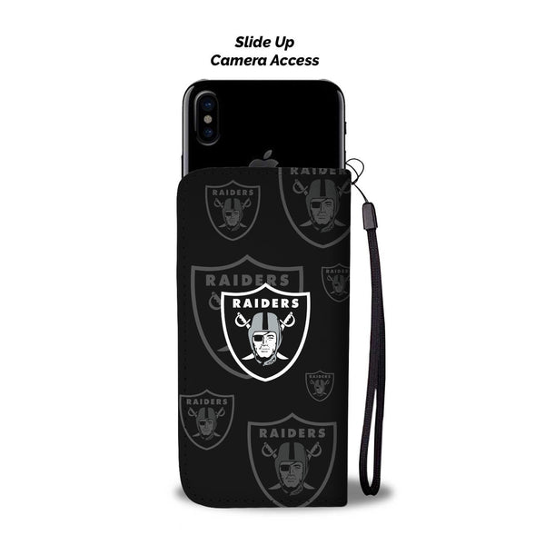 Oakland Raiders Logo Background Wallet Phone Cases – Vota Color