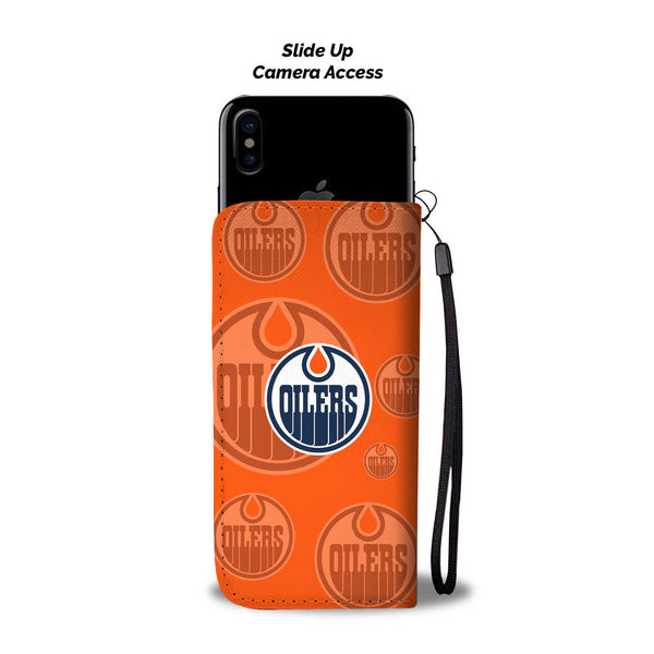 Edmonton Oilers Logo Background Wallet Phone Cases – Vota Color