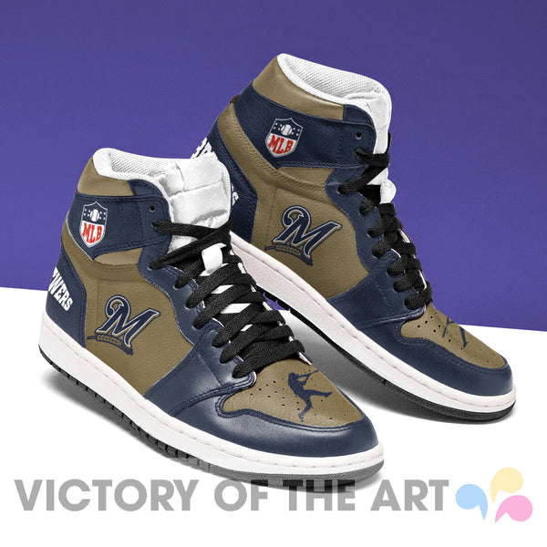 Simple Logo Milwaukee Brewers Jordan Shoes – Vota Color